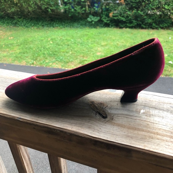 Vintage | Shoes | Vintage Burgundy Velvet Formal Heels | Poshmark